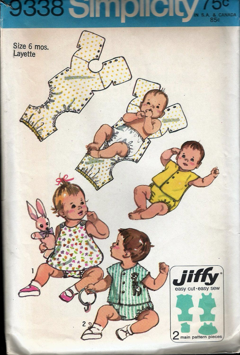 S9338 | Babies' Jiffy One-Piece Snap-On Suits by | Threadloop