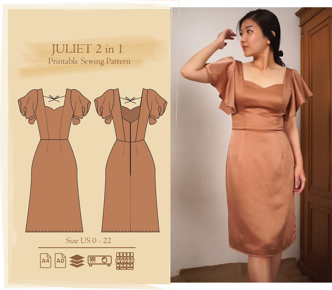Juliet Princess Seam Dress by Sachi Patterns | Threadloop