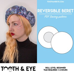 Reversible Beret by Tooth and Eye Sewing Patterns | Threadloop