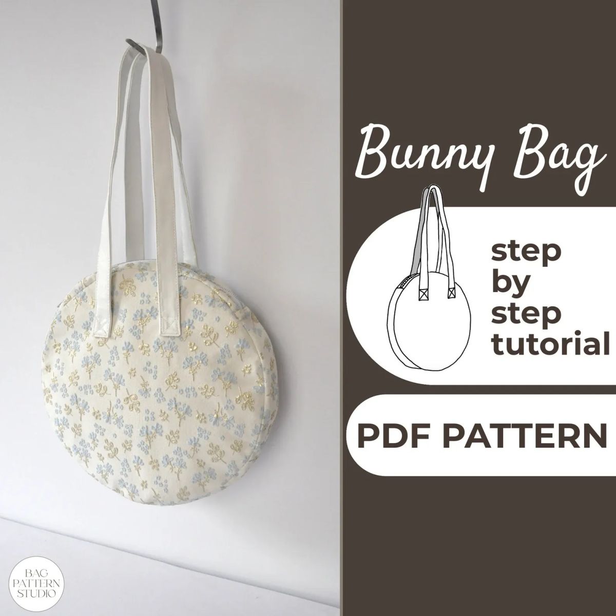 Bunny Circle Tote Bag by BagPatternStudio | Threadloop