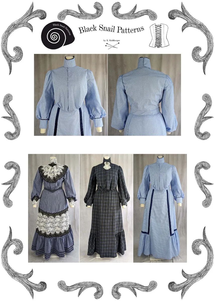 1016 | Edwardian Day Bodice from 1900 to 1905 by Black | Threadloop