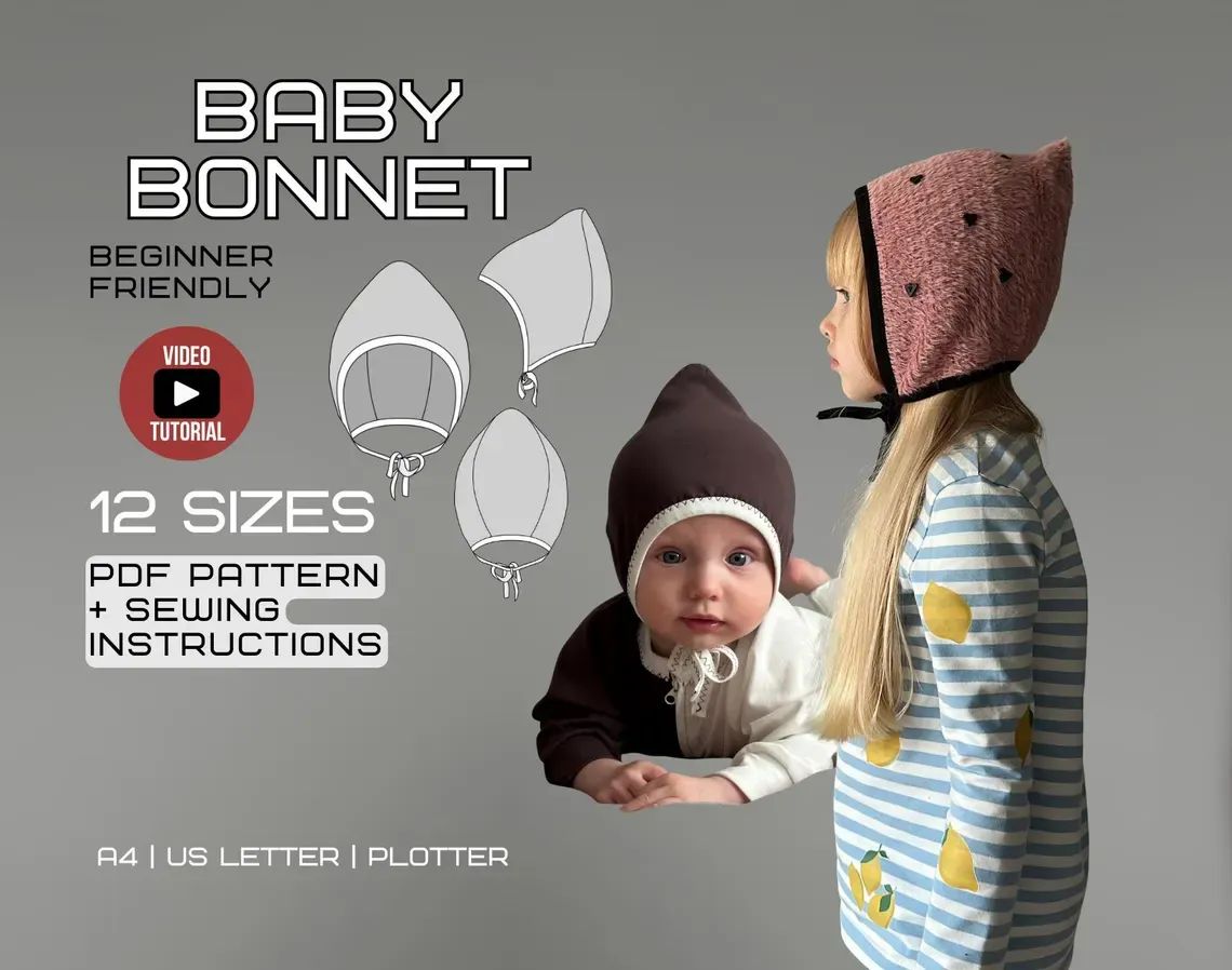 Baby (and adult) Bonnet by Your Tailor Patterns | Threadloop