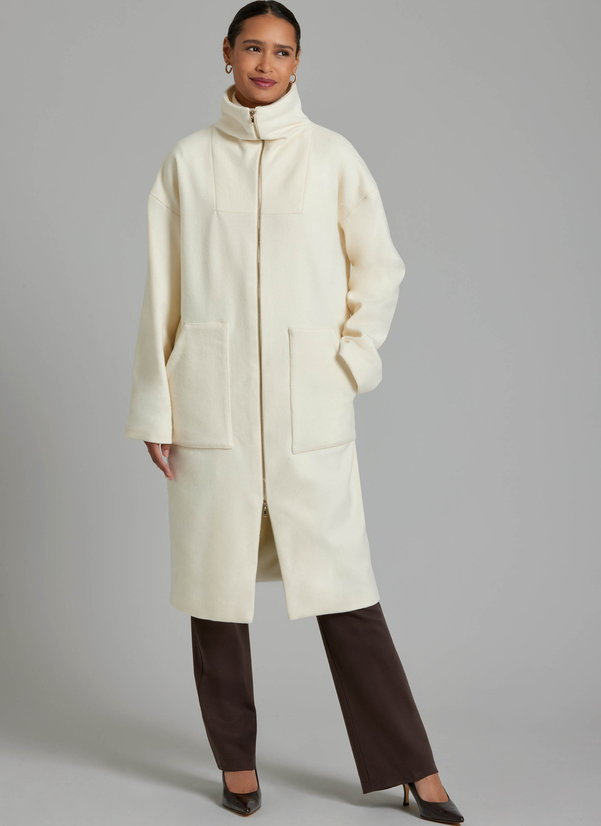 S3196 | Misses' High Collar Coat in Three Lengths by | Threadloop