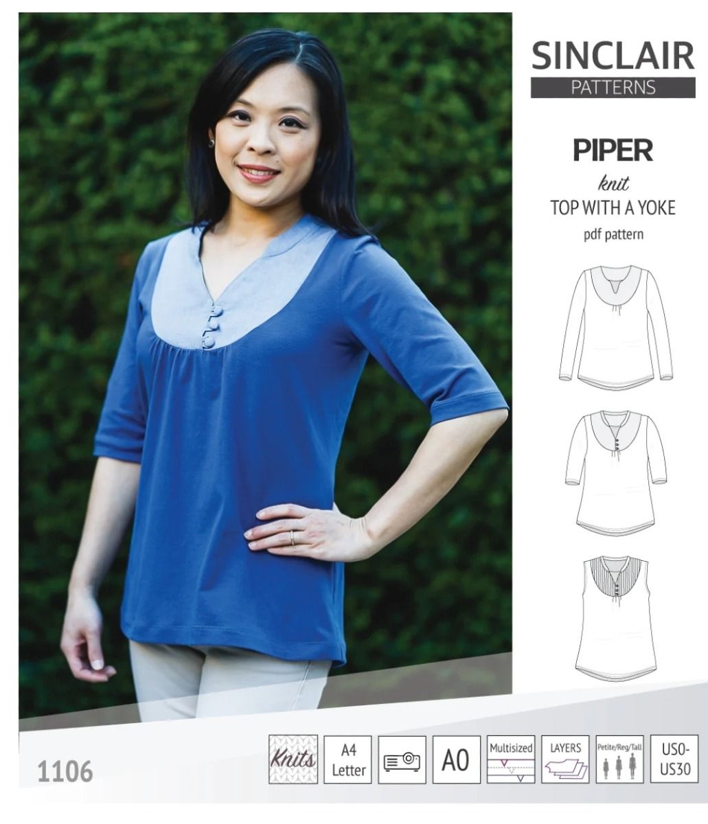 Piper top with a yoke by Sinclair Patterns | Threadloop