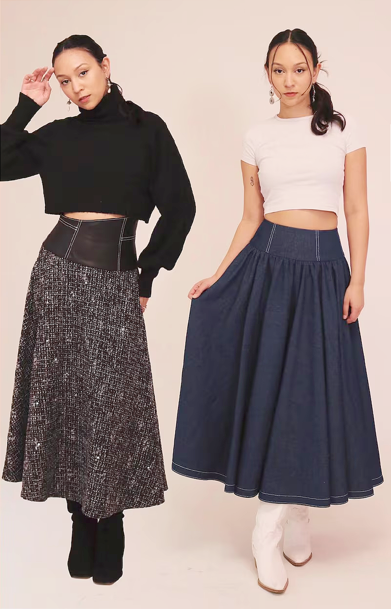 Asymmetrical Yoke Skirt by Kiana Bonollo Designs | Threadloop