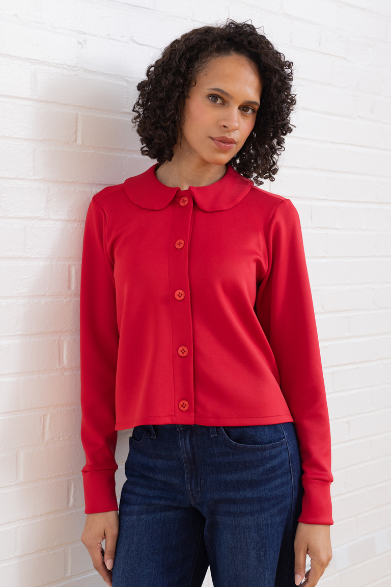 3271 | Thistle Peter Pan Collar Cardigan by Seamwork | Threadloop