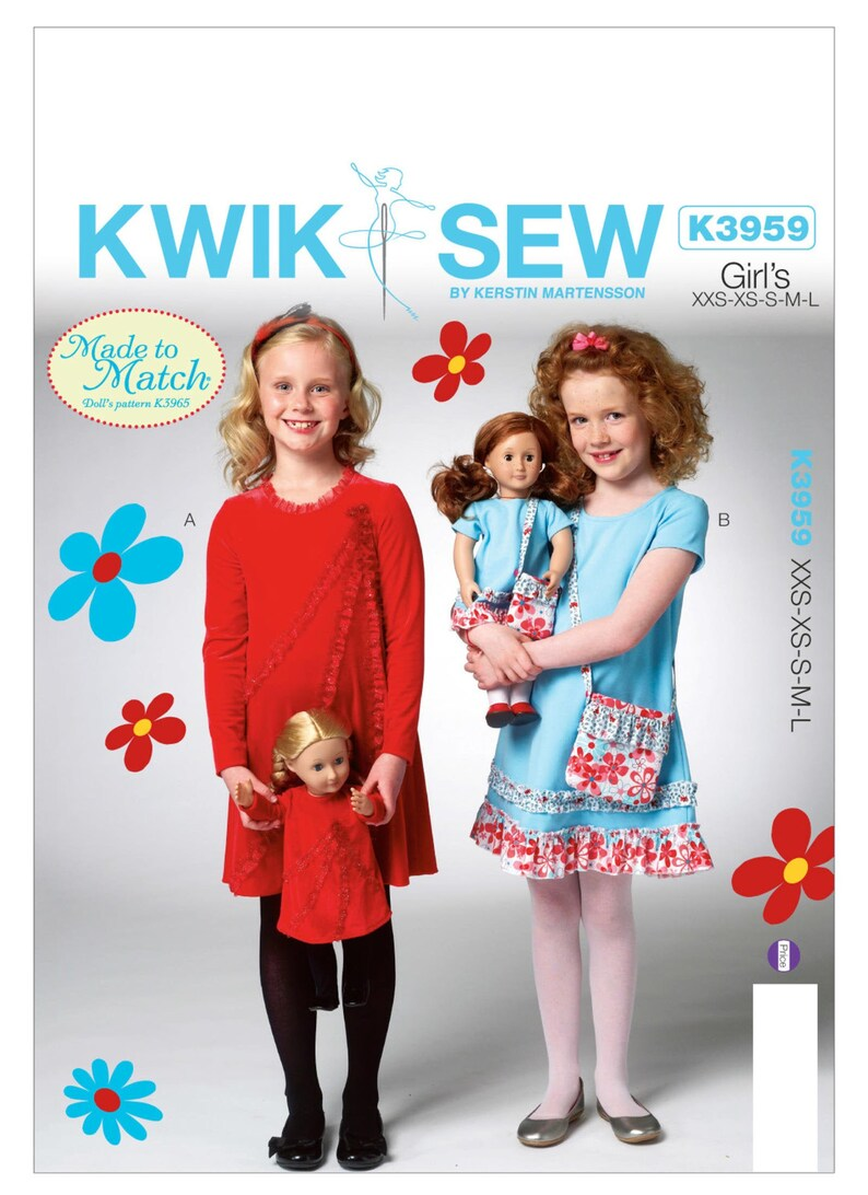 K3959 | Girls' Dresses and Purse by Kwik Sew and Kerstin | Threadloop
