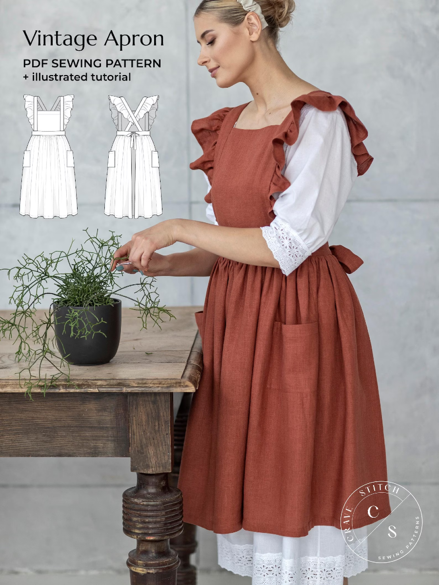 Grace Pinafore Apron by Crave Stitch Patterns | Threadloop
