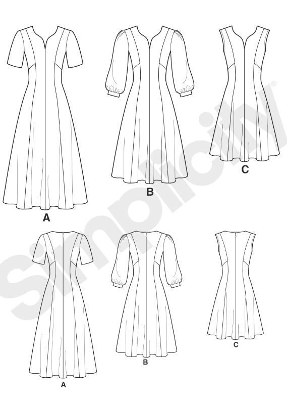 S8831 | Misses'/ Women's Dress in Three Lengths by | Threadloop