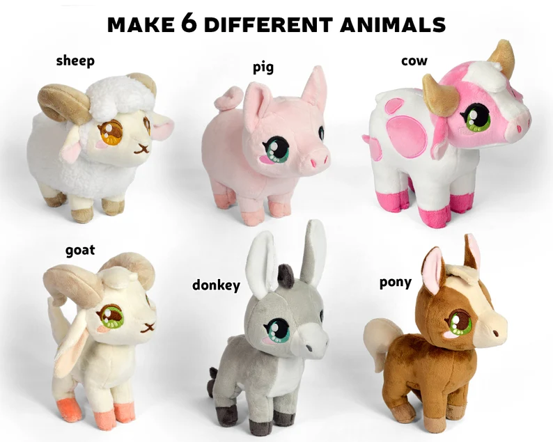Farm mammals plush by Choly Knight - Sew Desu Ne? | Threadloop