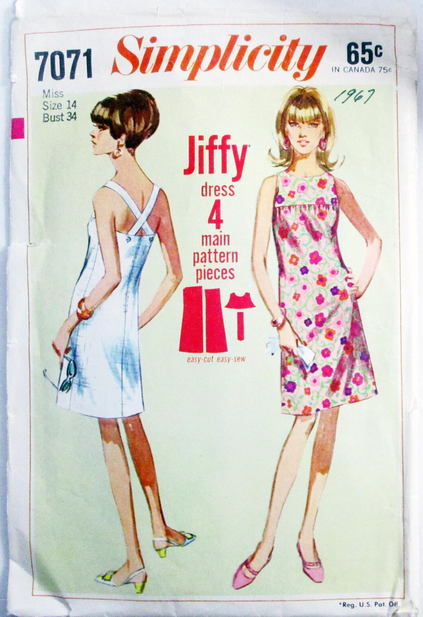 7071 | Misses' One-Piece Jiffy Dress by Simplicity | Threadloop