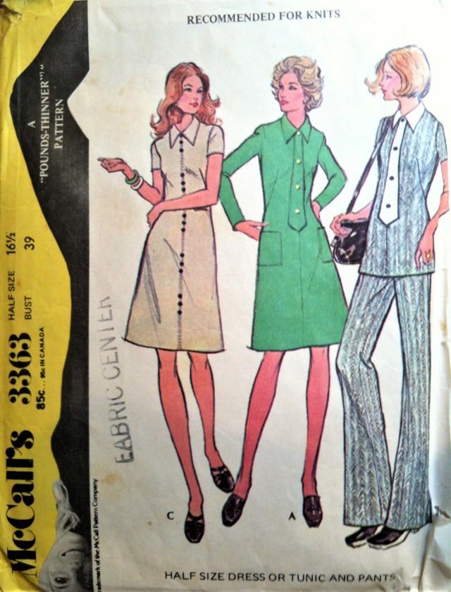 3363 | Half Size Dress or Tunic and Pants by McCall’s | Threadloop