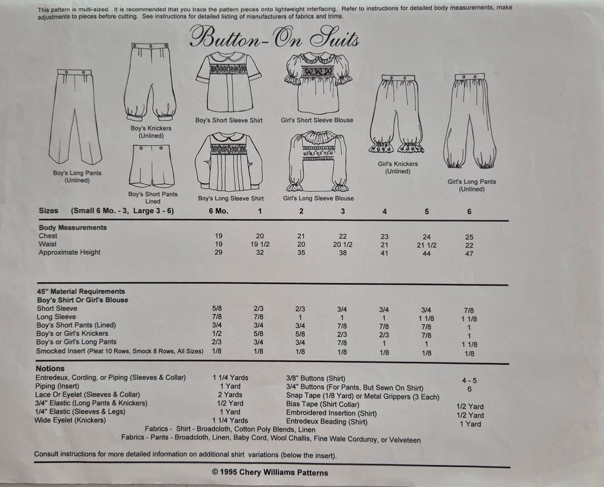 Button-On Suits by Chery Williams Patterns | Threadloop