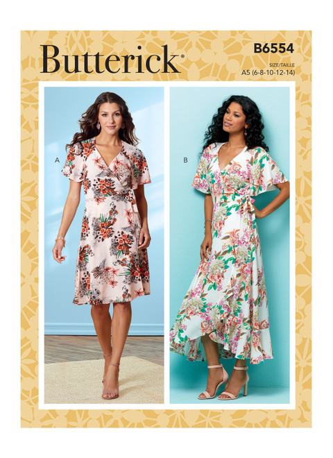 B6554 | Misses' Wrap Dresses by Butterick | Threadloop